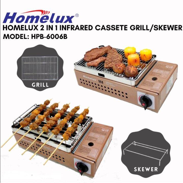 Homelux Portable Gas Stove Infrared Cassette Grill BBQ “HPB-6006B ...