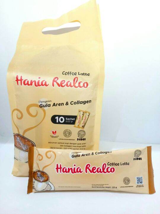 Hania Realco Coffee Latte 10 Sachet - Kopi dengan Gula Aren & Kolagen ...