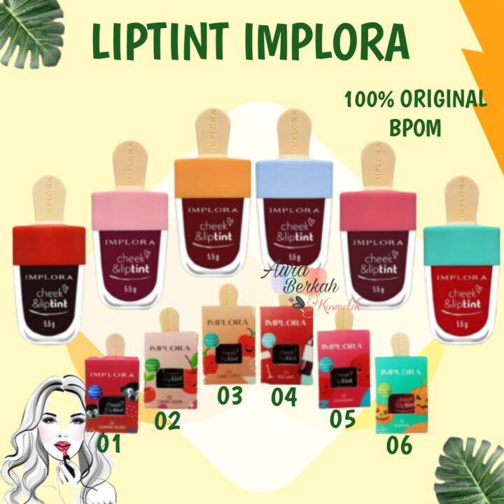 Implora Cheek and Liptint Original BPOM Lip tint Implora | Lazada Indonesia