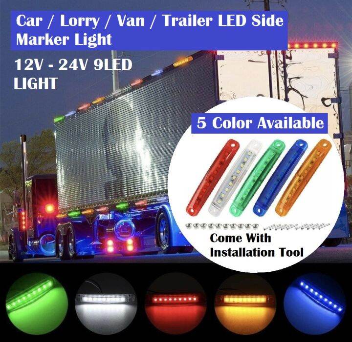 12v Led Light 24v Led Light Car Bus Truck Trailer Lorry LED Lights Side ...