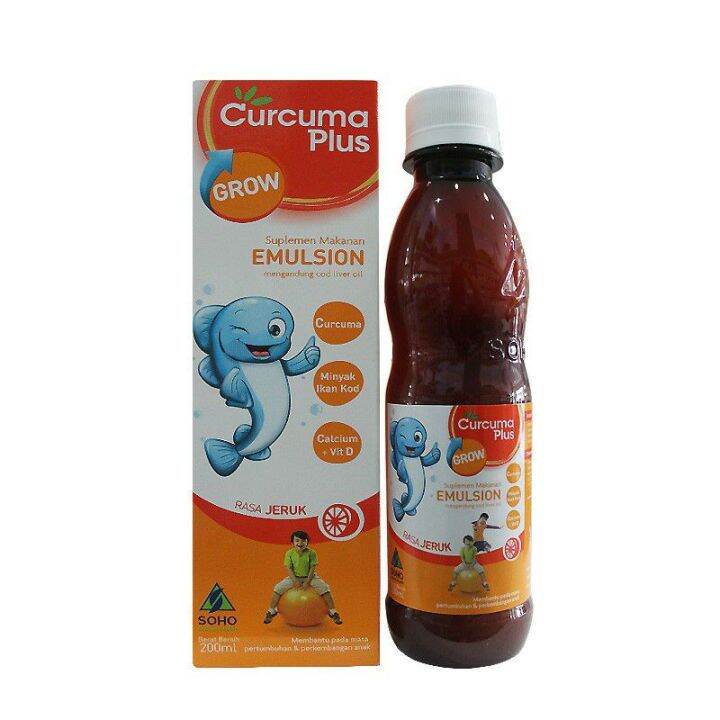 CURCUMA PLUS GROW EMULSION 200ml SYRUP ANAK 1-6tahun | Lazada Indonesia
