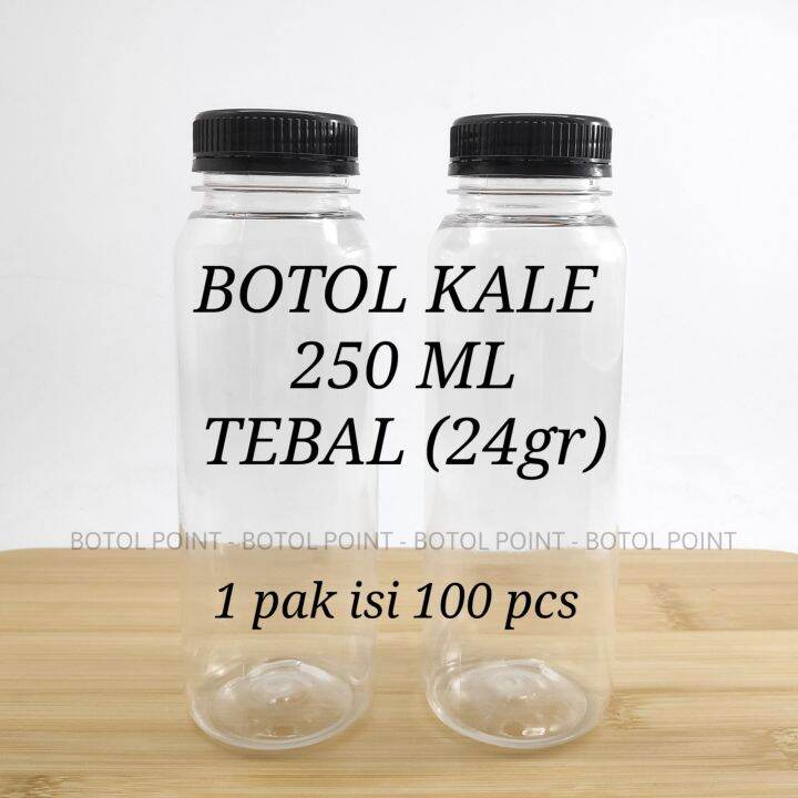 BOTOL KALE 250 ml TEBAL (24gr) - 1 pak isi 100 - BOTOL PLASTIK 250 ml ...
