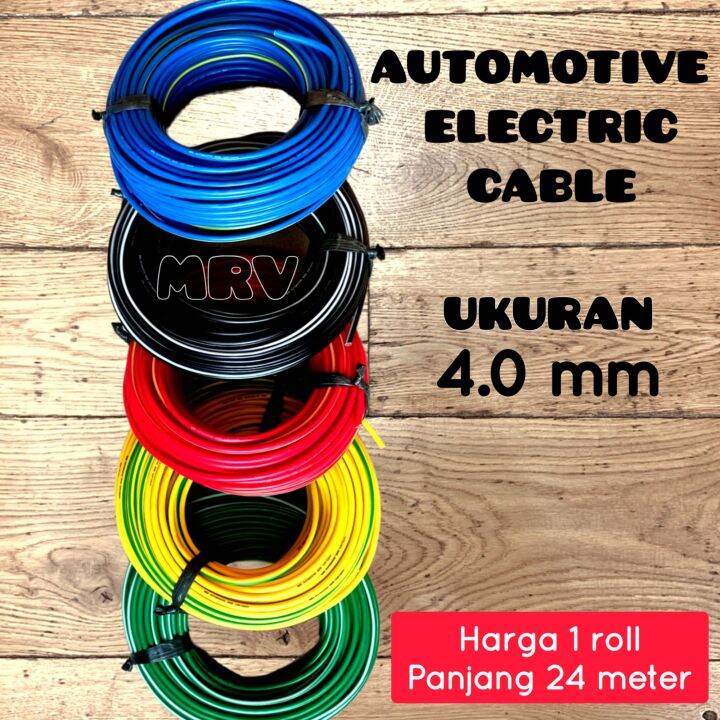 4mm AUTOMOTIVE ELECTRIC CABLE / KABEL OTOMOTIF AVSS 4.0mm x 24 Meter ...