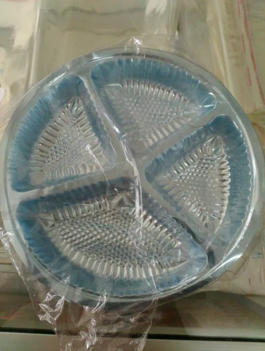 MURAH 100 PCS MIKA BULAT 4 SEKAT TANPA LUBANG TELOR_MIKA BULAT WADAH ...