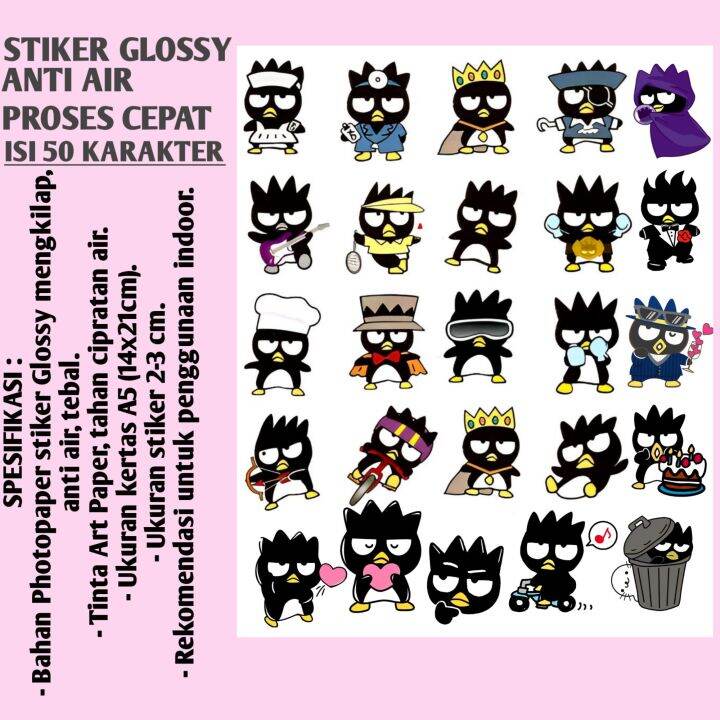 Stiker Bad Badtz-Maru 50 Karakter/Proses cepat/Stiker Karakter Sanrio Glossy/Anti air | Lazada ...