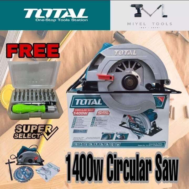 TOTAL Industrial Circular Saw 1400watts 185mm (TS1141856) with Free ...