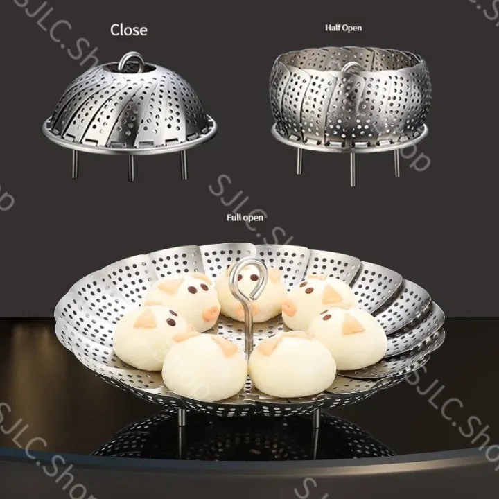 304 stainless steel steam rack folding steamer home retractable steam ...