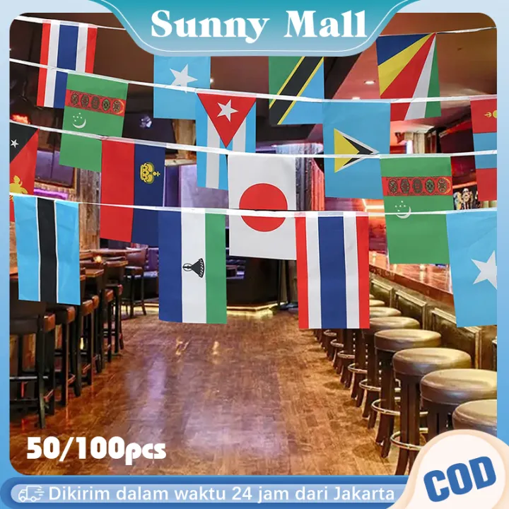 Bendera 100 Negara/100pcs Country Flag/Bendera Negara Dunia Renceng ...