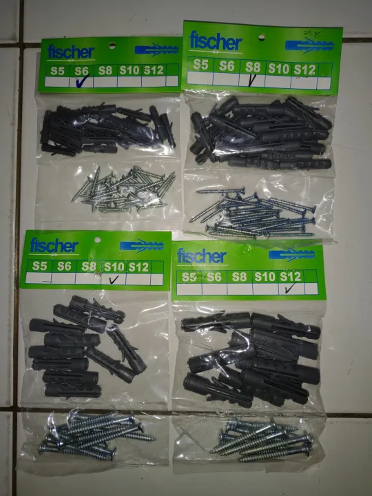Fisher Tembok+sekrup , Fisher Fiser viser tembok dan skrup sekrup S6 , S8 , S10 , S12 | Lazada ...