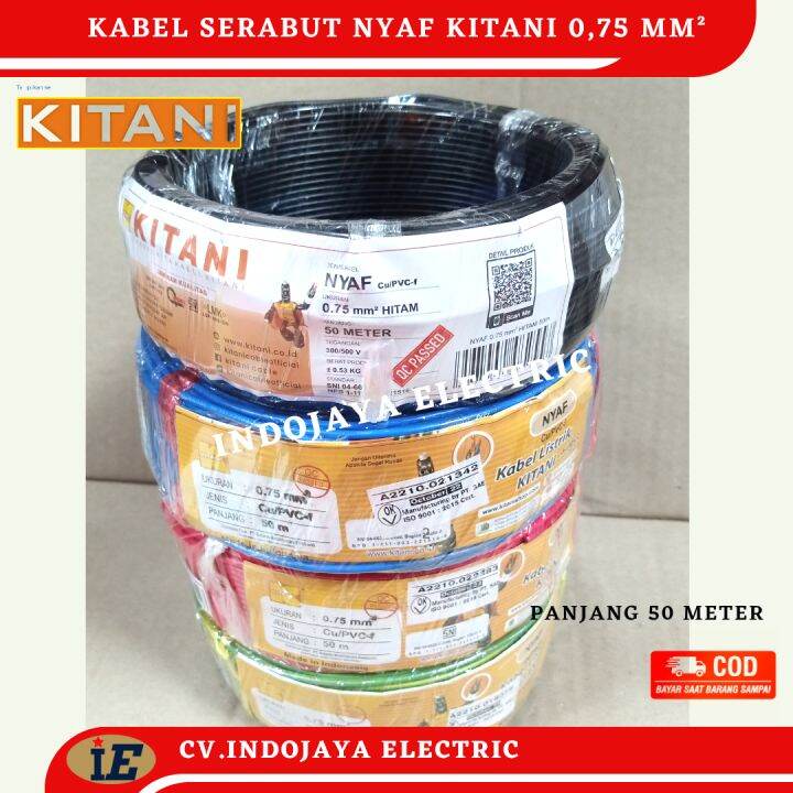 Kabel Serabut Nyaf 0,75 mm Kitani 50 meter Kabel body Motor Kabel body Mobil Kabel untuk ...