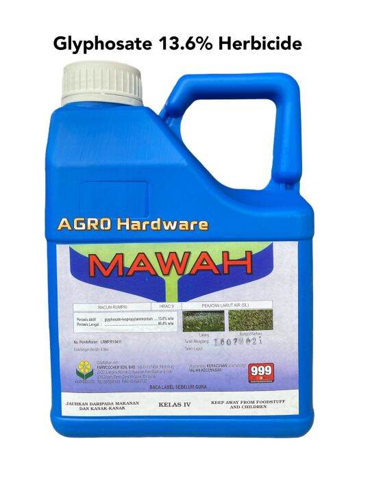 4L MAWAH Glyphosate 13.6% Herbicide / Racun Rumpai / Racun Lalang 茅草精 ...