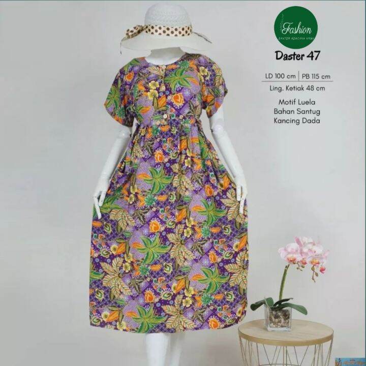 Fashion Daster Batik Kencana Ungu Ds 47 Kub Luela Label Biru | Lazada ...