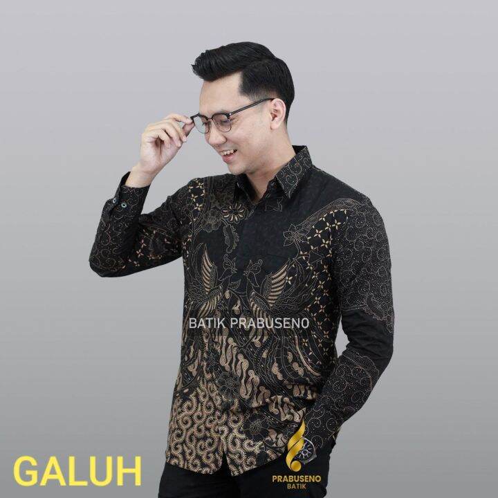 Baju Batik Pria Prabuseno Motif Galuh (SP) Size Slimfit Lengan Panjang Katun Printing Handmade ...
