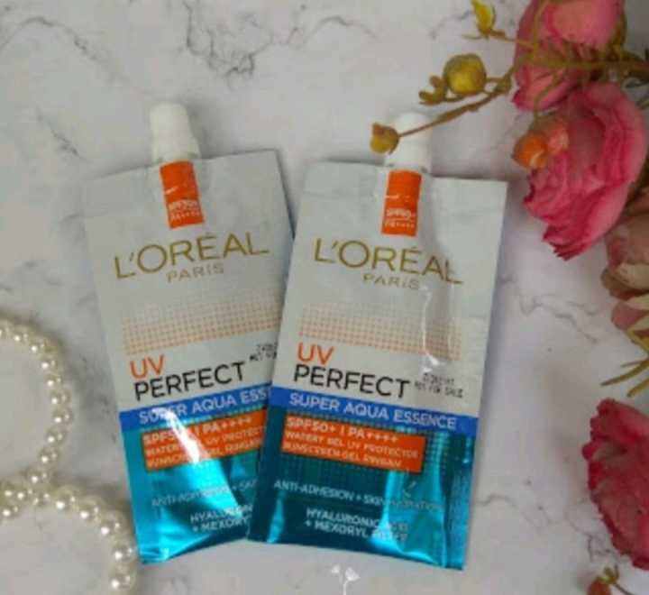 populer L'oreal UV Perfect Sunscreen Sachet 7ml Super Aqua Essence ...