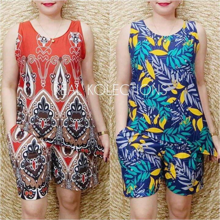 TERNO SANDO SLEEVELESS AND SHORTS PLUS SIZE UP TO XXL | Lazada PH