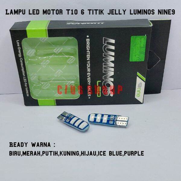 SEPASANG LAMPU LED T10 6 TITIK JELLY LUMINOS NINE UNTUK SEIN,SENJA,PLAT ...
