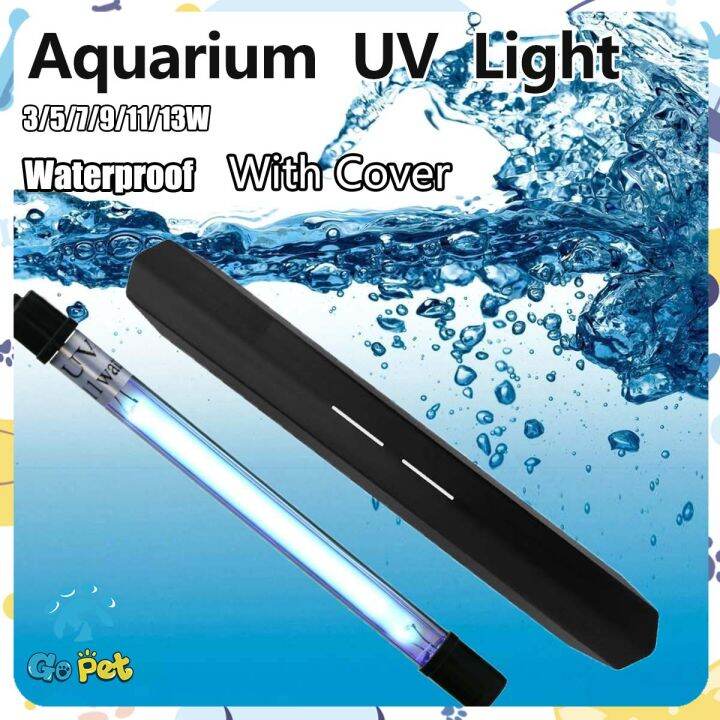 UV Aquarium Light For Fish Tank Waterproof UV Sterilization Lamp Pond Water Purification ...