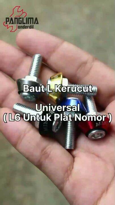 Baut L Kerucut Universal Variasi Warna Emas-Merah-Biru-Silver-Hitam ...