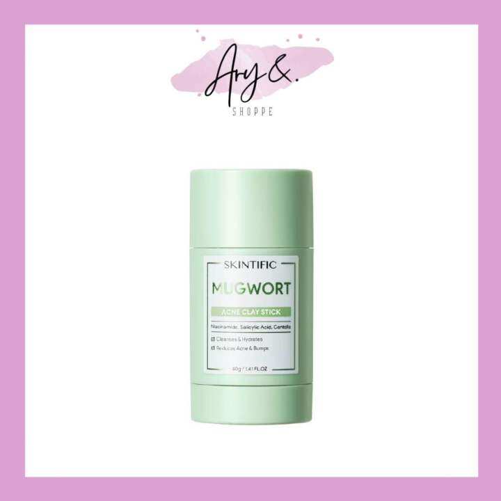 [Clear Stock] SKINTIFIC Mugwort Acne Clay Mask Stick 40g | Lazada