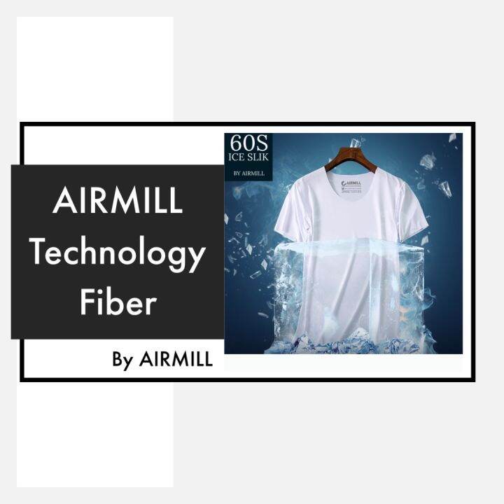 AIRmill® เสื้อยืดคอกลม -5°C Cooling ไมโครไฟเบอร์ บางเบา ยืดหยุ่นสูง นุ่มนวล ระบายอากาศ แห้งไว ...