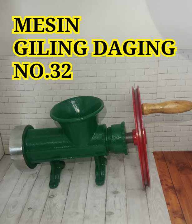 mesin giling daging manual no 32 bahan besi cos lebih kuat dan bahan ...