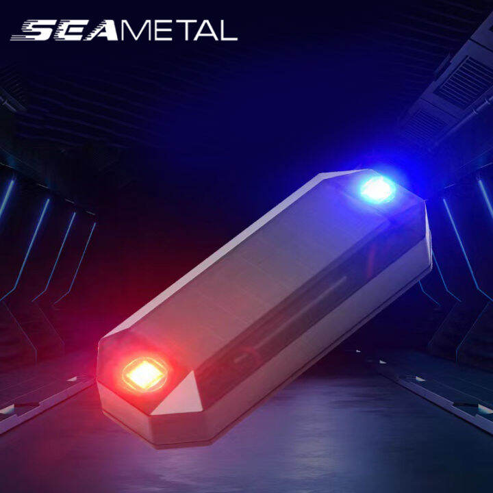 SEAMETAL Mini Led Light Car Solar Warning Light Flashing Light ...