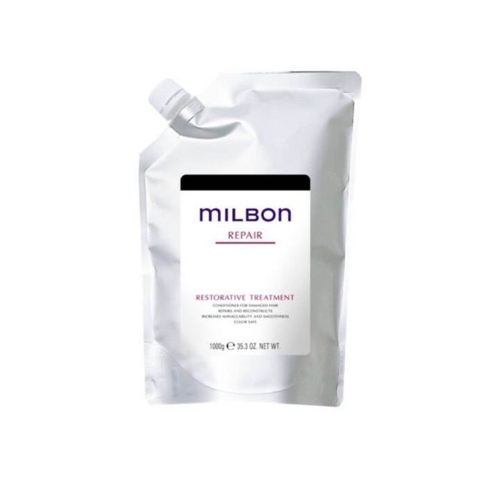 MILBON REPAIR RESTORATIVE TREATMENT 1000 ML.ทรีทเม้นฟื้นฟูเส้นผม สำหรับ ...