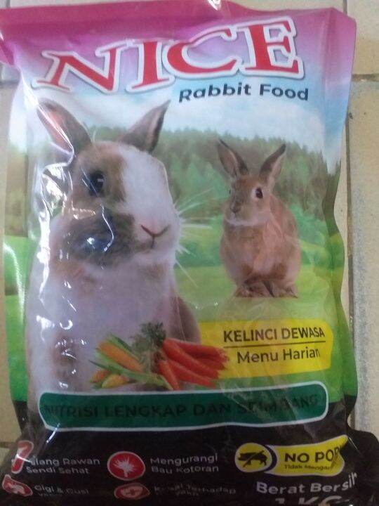 Pakan kelinci Nice kemasan 1kg - Pelet kelinci - Rabbit Feed | Lazada ...
