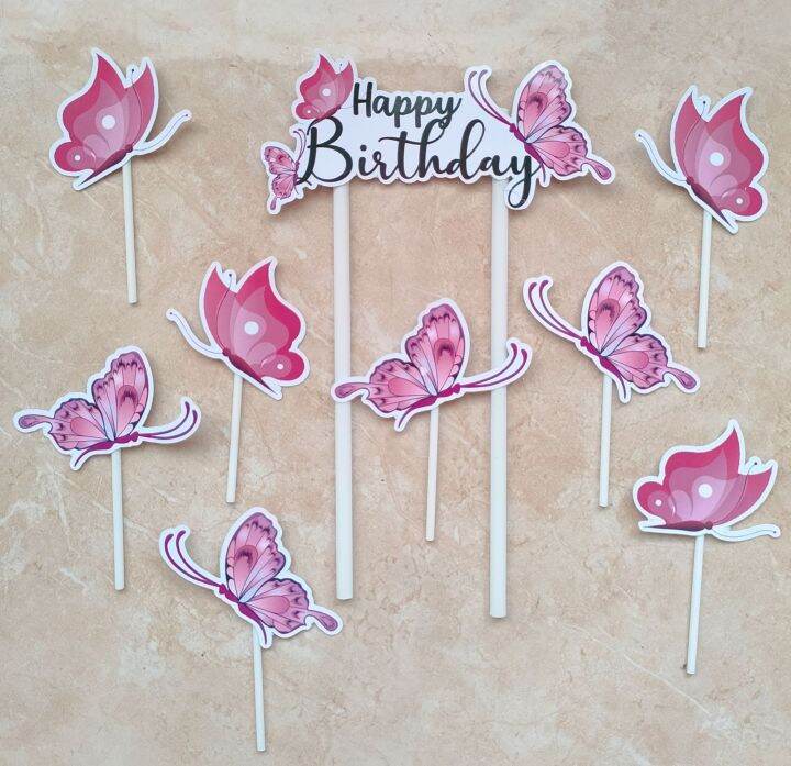 1 set topper toper hiasan tusukkan tusukan kue cake nasi tumpeng puding ...