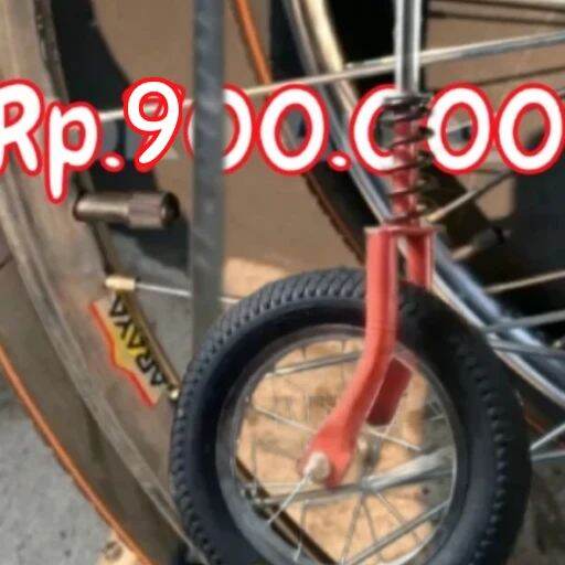 1 pasang roda gerobak velg becak ARAYA berikut roda belakang dan as ...