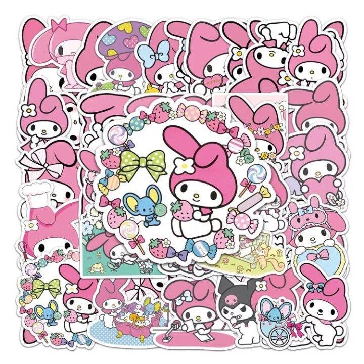 สติ๊กเกอร์ Mymelody 539 มายเมโลดี้ 50ชิ้น ซานริโอ้ Sanrio Kuromi มายเม