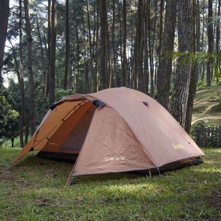 Tenda camping tendaki Borneo 4 kapasitas 4 orang frame fiber | Lazada ...