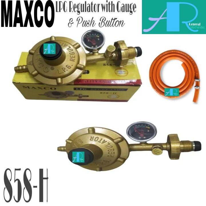 MAXCO LPG Regulator with Gauge & Push Button (858-H) with 1.5 regulator ... MAXCO LPG Regulator with Gauge & Push Button (858-H) with 1.5 regulator ...