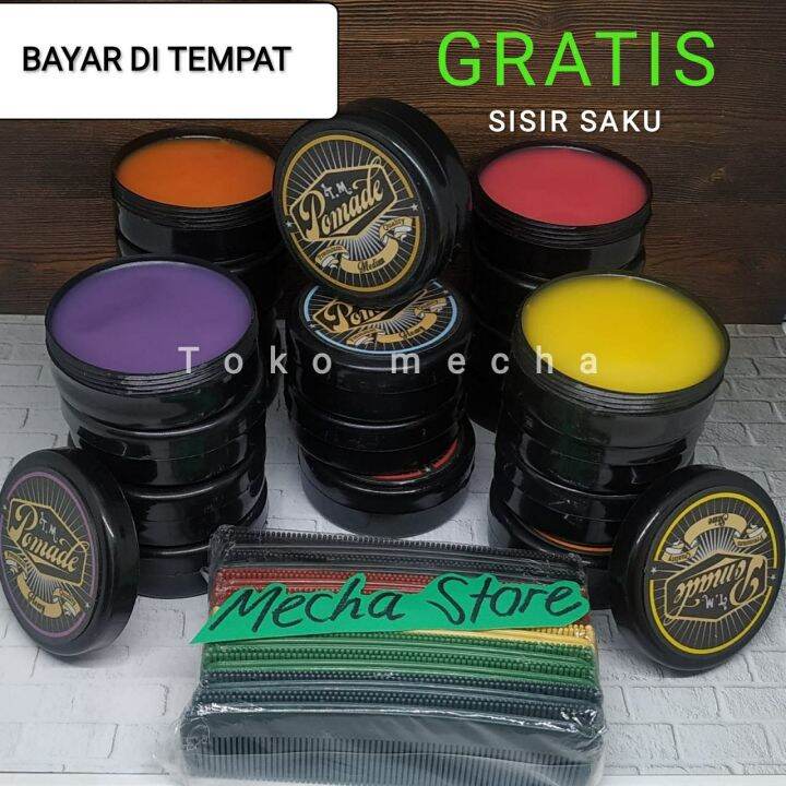 Paket 20 Pcs TM POMADE Oil base 55 Gr FREE PARFUM ROLL ON DAN SISIR ...