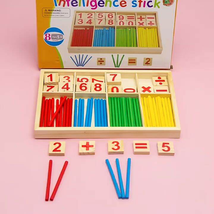 Wooden Counting Stick Arithmetic Early Education Toy Montessori Number ...
