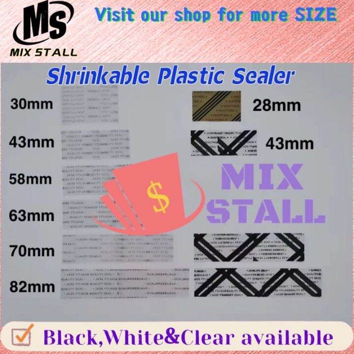 100pcs Shrinkable Plastic Sealer Cap Seal For Jars Bottles Balang Botol ...