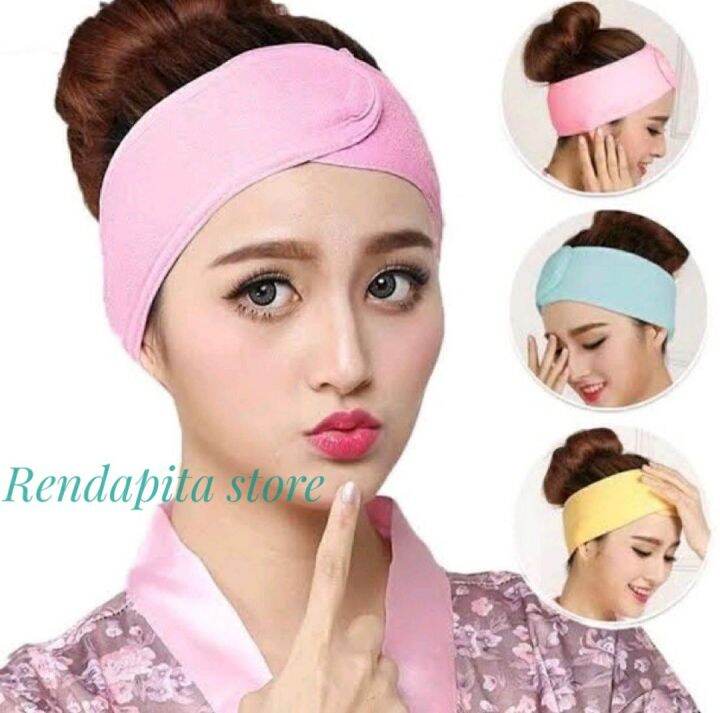 Bando mandi/ Headband/ Bandana masker/ Bando rambut/ Bandana facial ...