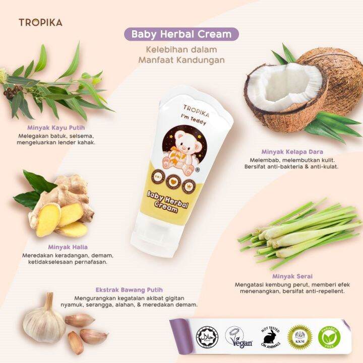 TROPIKA BABY HERBAL CREAM 50G(100%Authentic) | Lazada