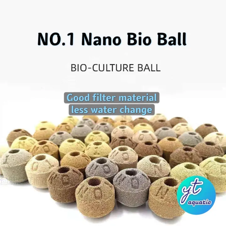 1Kg NO1 Nano Bio ball Aquarium tank Tangki Ikan Penapis Media 5 Warna ...
