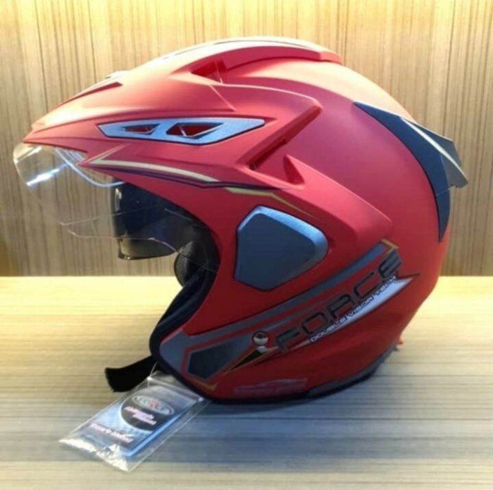 Helm Motor Half Face SNI Double Visor Force Smartlock | Lazada Indonesia