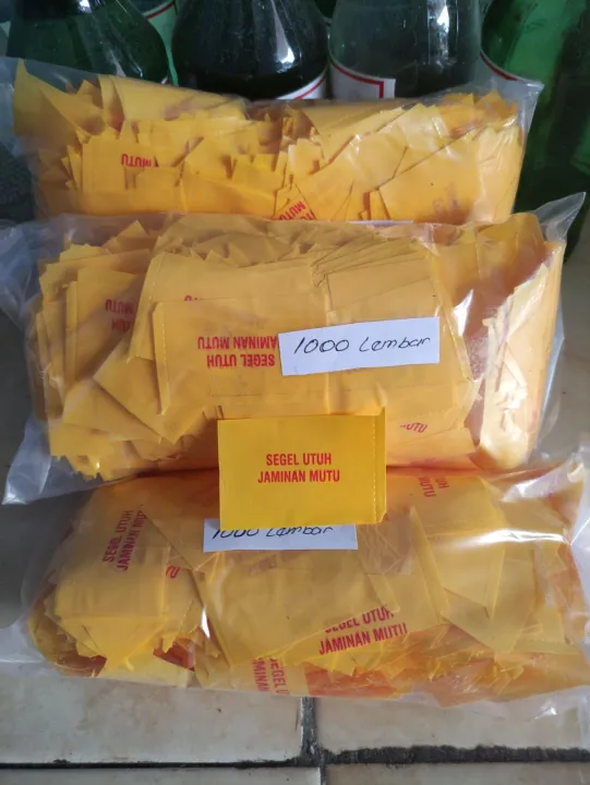 1000/lembar SEGEL PLASTIK KUNING TUTUP BOTOL AIR MAWAR, MARJAN, AQUA ...