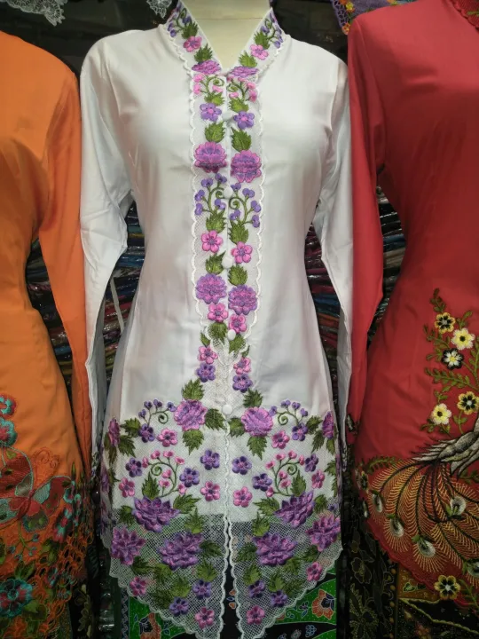 baju kebaya encim bordir warna lengan panjang | Lazada Indonesia
