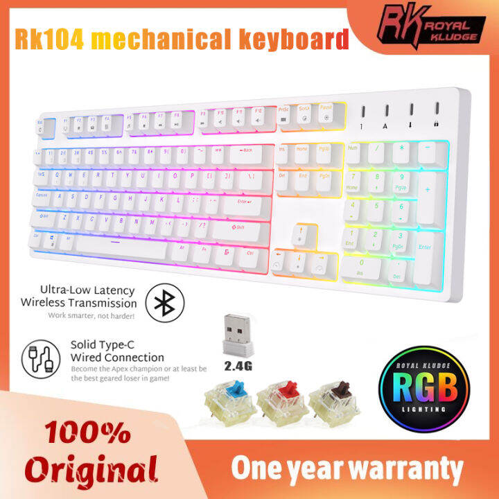RK104 Royal Kludge Tri-mode Mechanical Keyboard 104 Key 100% RGB ...