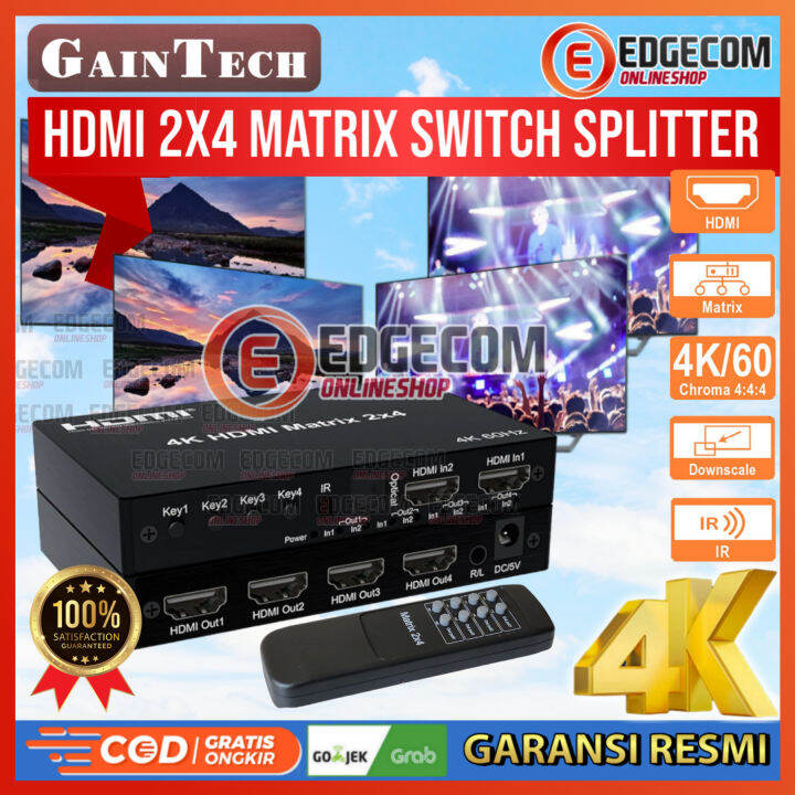 HDMI Matrix Switch Splitter 2X4 2 IN 4 OUT SUPPORT 4K60HZ GAINTECH | Lazada Indonesia