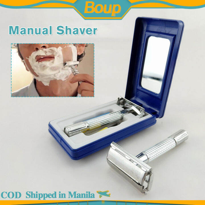 Classic Men Manual Shaver Set Stainless Steel Safety Razor Shaver With ...