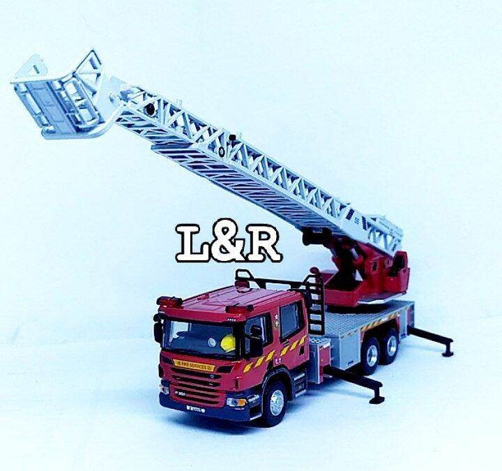 Diecast Miniatur Truck Scania Turntable Ladder 55M Die-cast Pemadam Api ...