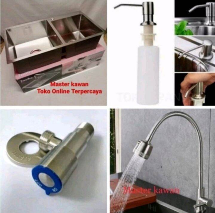 Paket Komplit Kitchen Sink Stainless INOBE 8245 + KRAN FLEKSIBEL ...