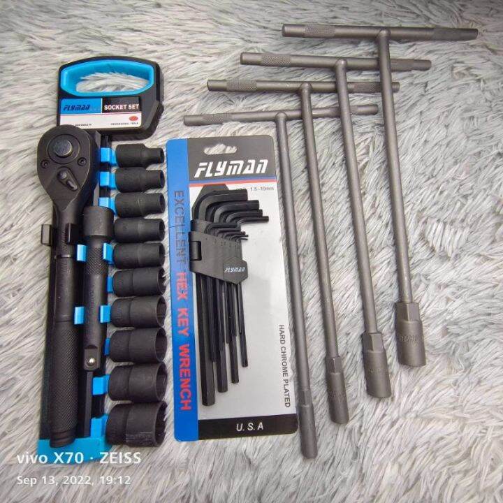 Flyman original tool set heavy duty socket allen wrench and Twrench ...