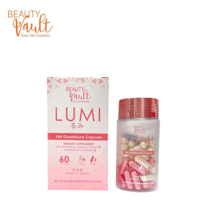 LUMI 24H Glutathione Capsules by Beauty Vault (60 Capsules) | Lazada PH
