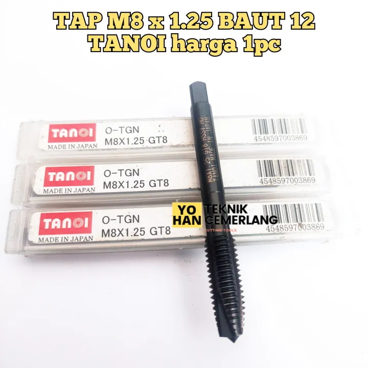 TANOI Tap M8 x 1.25 Handtap Drat Baut Kunci 12 Tap Bekas Mulus | Lazada Indonesia